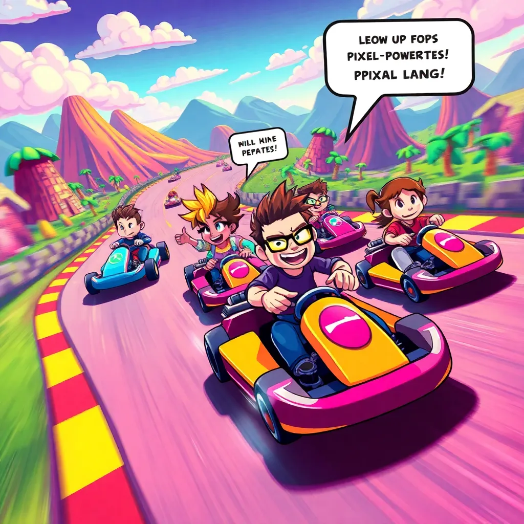 Pixel Kart Caper Text Game — Infinity Arcade