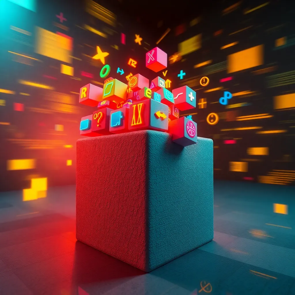 Spinning Glyphs: The Cube Game Text Game — Infinity Arcade